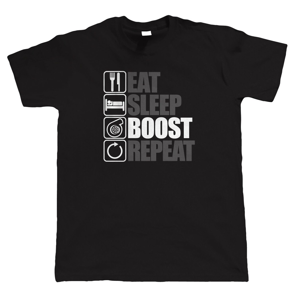เสื้อยืดผ้าฝ้ายพิมพ์ลาย Eat Sleep Boosting Turbo Jdm Gti Vrx Elopel ...