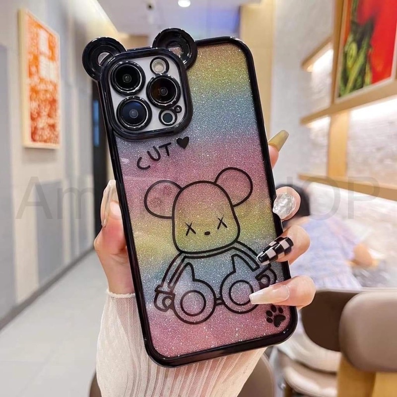 เคลtpuหมี่กากเพชรoppoa12 A5s A7 F9 A57 4g A57 5g A77 5g Reno7z