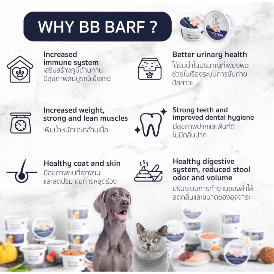 สูตรไก่ สูตรเป็ด อาหารบาร์ฟ BB BARF อาหารสดดิบสำหรับแมว SET A - blue ...