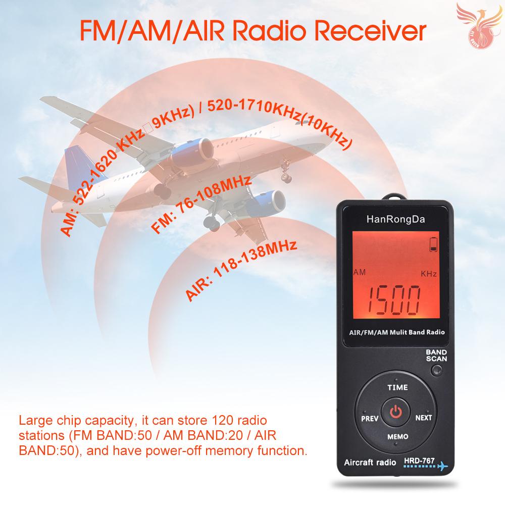 [new]HanRongDa HRD-767 FM/AM/AIR Multi Band Radio Aircraft Band Radio ...