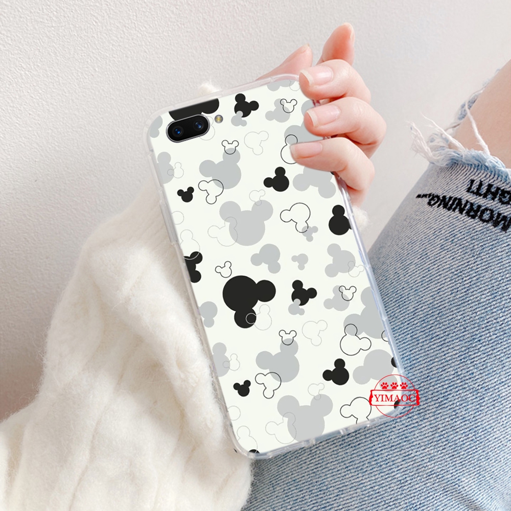 เคสโทรศัพท์สีใสพิมพ์ลาย mickey mouse สําหรับ oppo f 11 f 1 plus r 9 s r ...
