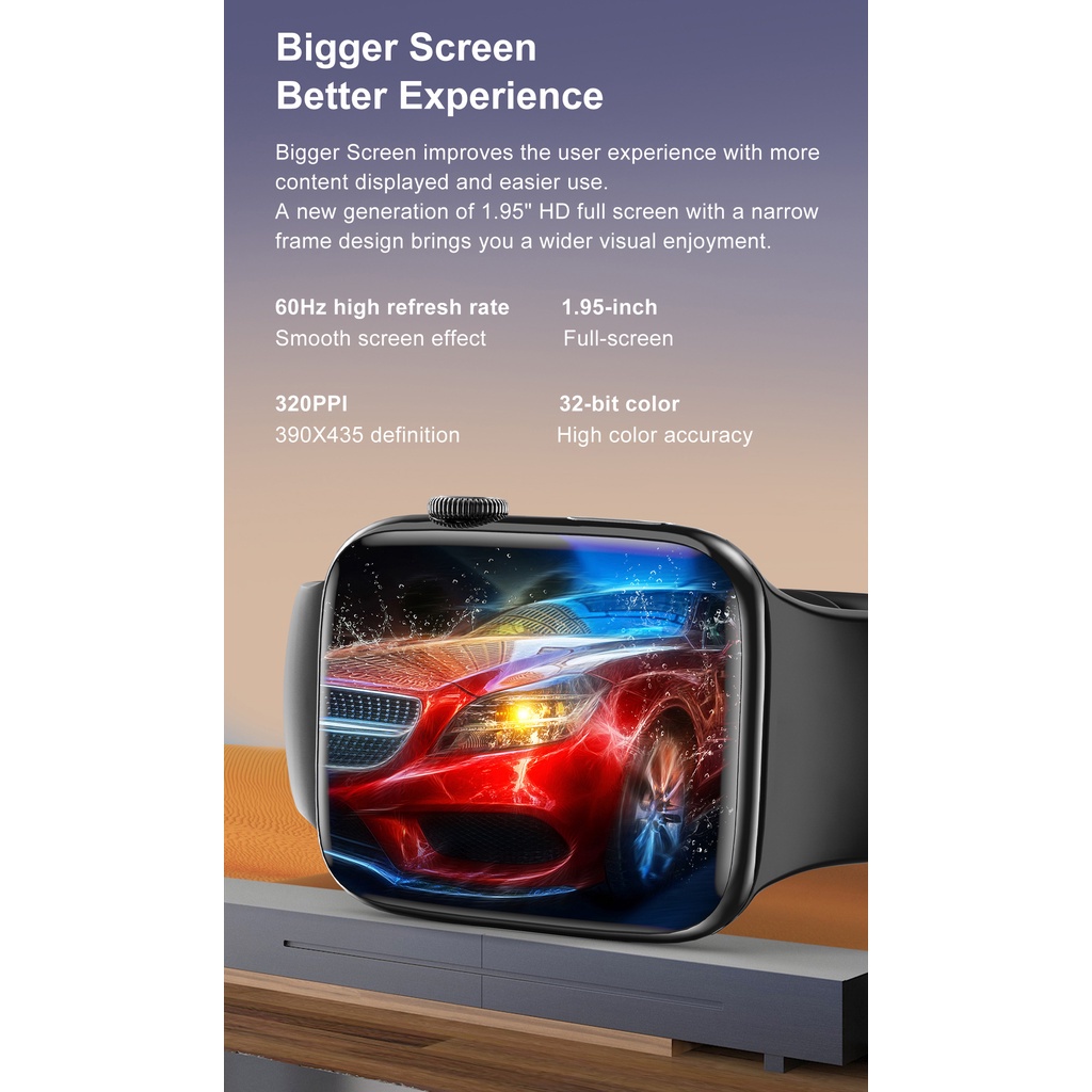 Dt7 PRO MAX สมาร์ทวอทช์ เชื่อมต่อบลูทูธ หน้าจอ HD 1.95 นิ้ว วัดอัตราการ ...