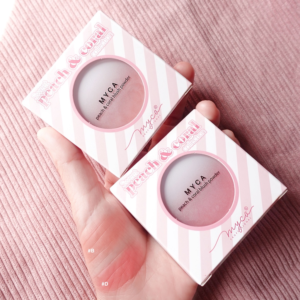 บลัชออนใหม่ PEACHCORAL POWDER BLUSHER MYCA (ไมก้า) มี 4 สีให้เลือก ของ ...