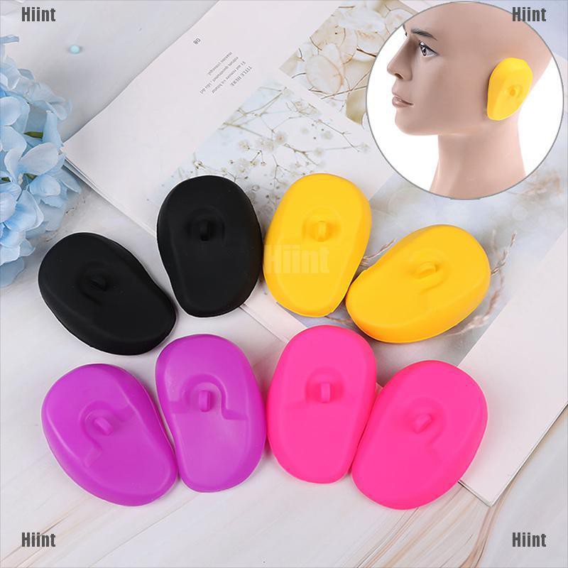 (Hiint) 2Pcs Reusable Silicone Ear Cover Hair Salon Dye Color Shield ...