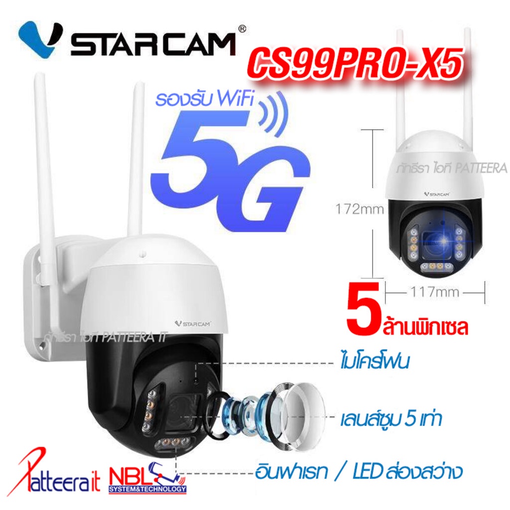 Vstarcam CS99 PRO-X5 กล้องวงจรปิดแบบ Speed Dome ซูมได้ 5 เท่า 5 ล้าน ...