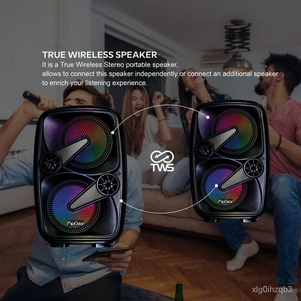 Vinnfier FlipGear Tango 220 WM TWS Wireless Portable Bluetooth Speaker Aux Line Trolley Speaker ...