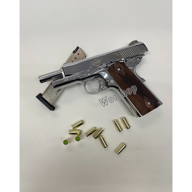 Blank Kuzey M1911 Kimber4 นิ้ว สีเงินเงา เสียงเปล่า สะสม ปล่อยตัว ...