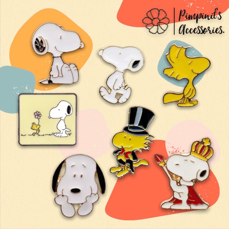พร้อมส่ง เข็มกลัดเซ็ทดิสนีย์สนู๊ปปี้และวู๊ดสต็อค Snoopy Woodstock ...