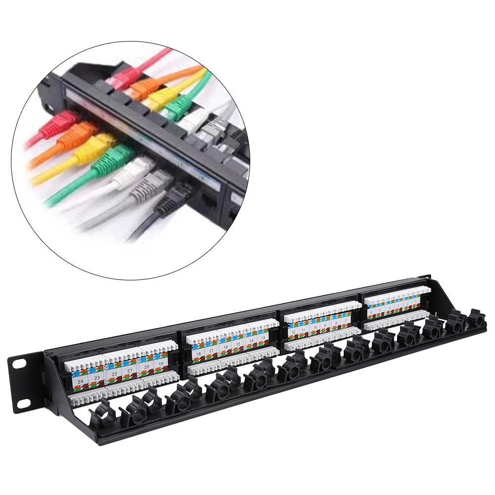 Gold Plated 24 Port Mountable Data Patch Panel High Speed CAT6 CAT-6 ...