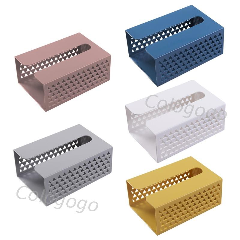 COLO Tissue Box Cover Storage Organizer Self Adhesive Wall Mounted ...