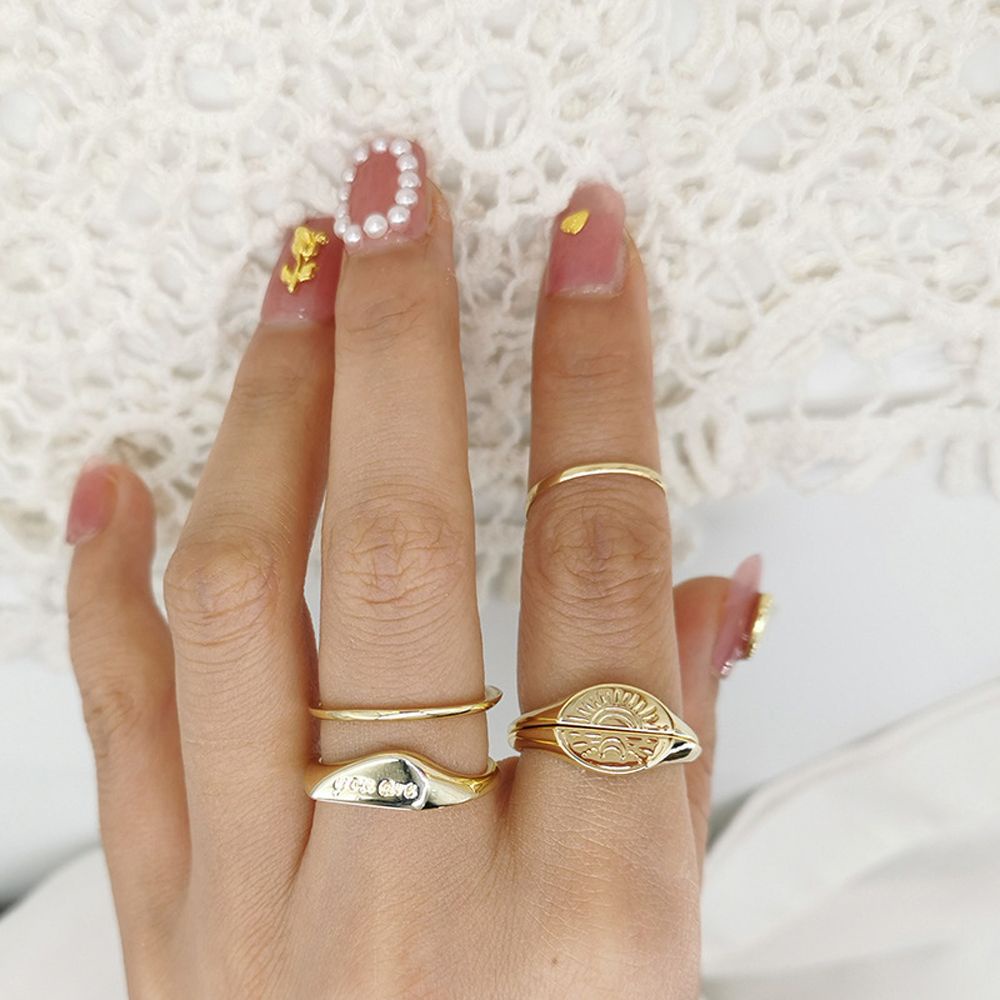 DOREEN Delicate Ring Set Jewelry Gifts Sun and Moon Couple Rings Lovers ...