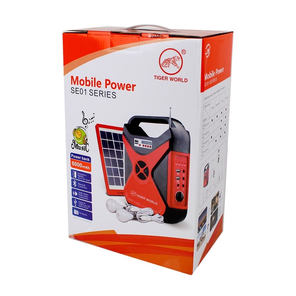 Telecorsa ชุดหลอดไฟโซล่าร์เซลล์ TIGER WORLD ไฟฉุกเฉิน ฟังวิทยุ FM รุ่น SE01-Solar-speaker ...