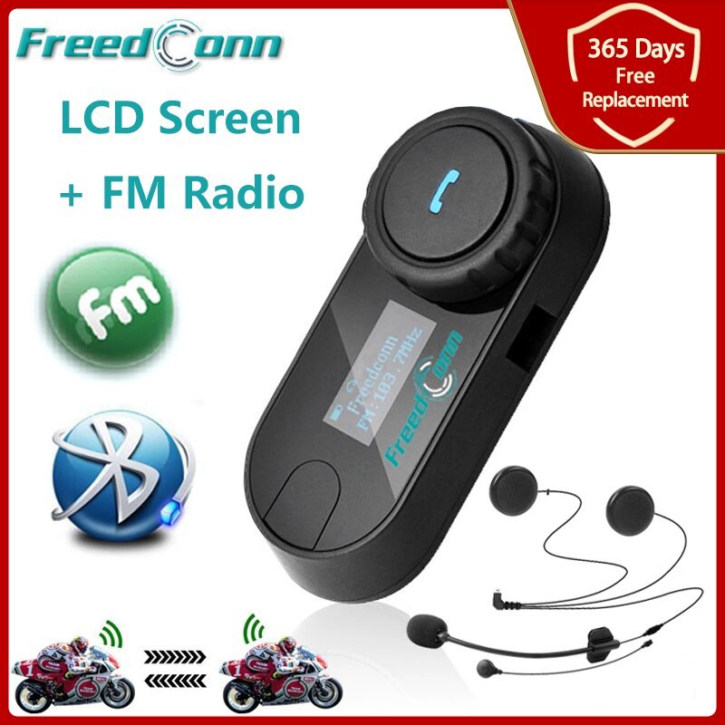 Freedconn TCOM-SC หน้าจอ LCD วิทยุ FM บลูทู ธ รถจักรยานยนต์หมวกกันน็อค ...