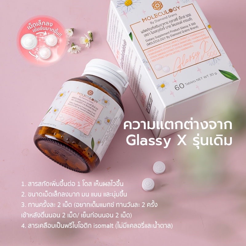 สูตรใหม่MOLECULOGY Glassy X By Diamond Grains ผลิตภัณฑ์เสริมอาหาร กลาส ...