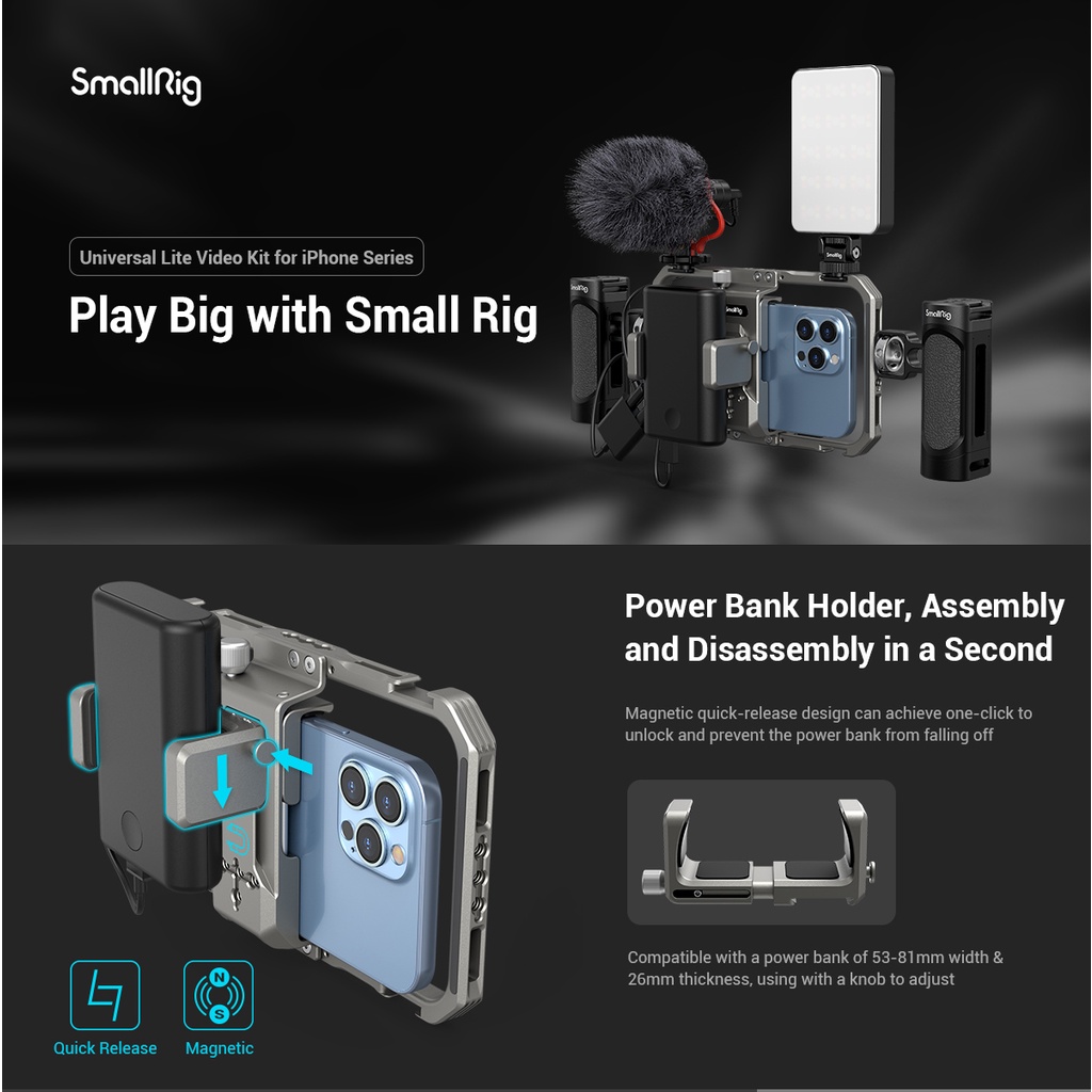 เปลือกโทรศัพท์SmallRig Universal Lite Video Kit For iPhone Series Video ...