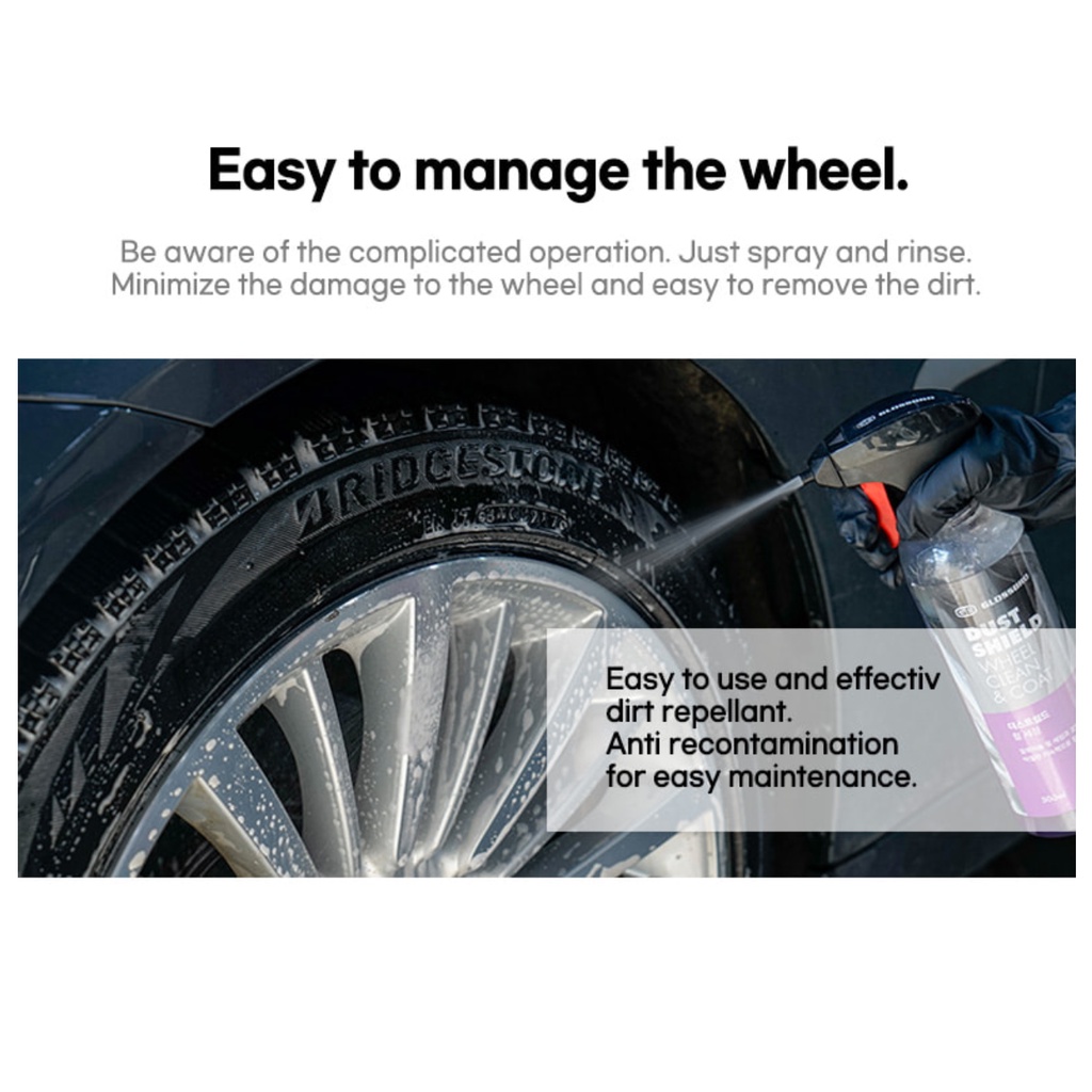 GLOSSBRO Dust Shield Wheel clean coating โฟมสเปรย์ทำความสะอาดและเคลือบ ...