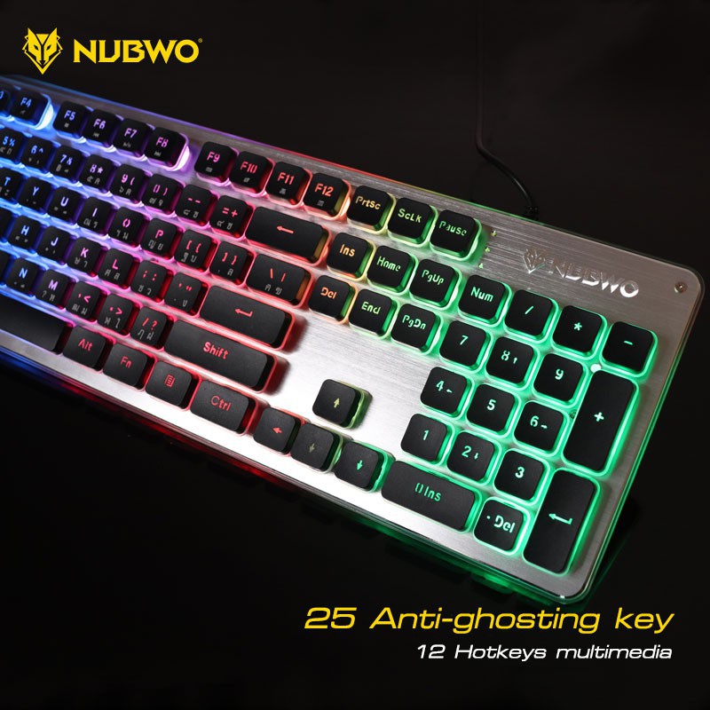 Nubwo Gaming Keyboard Fortune NK-32 คีบอร์ดเกมมิ่ง ไฟรุ้ง7สี (คีบอร์ด ...