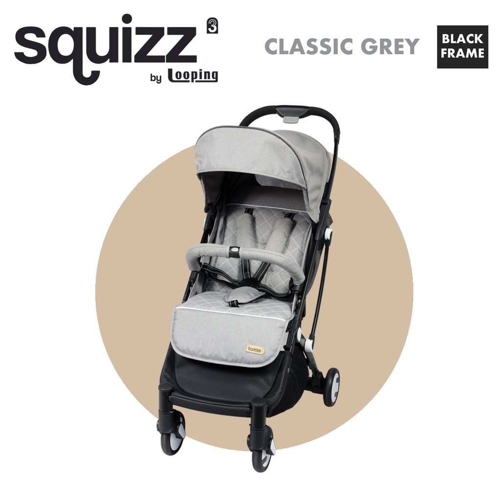 รถเข็นเด็ก Looping รุ่น Squizz 3 สี Classic Grey โครงสีดำ ...