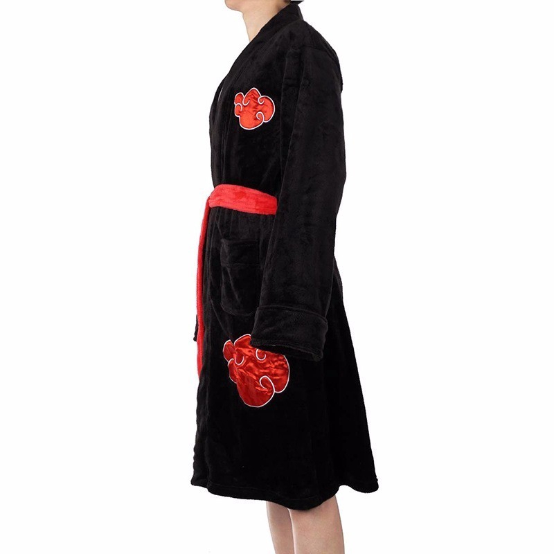 Anime Naruto Cosplay Bathrobe Akatsuki Uchiha Itachi Flannel Pajamas ...