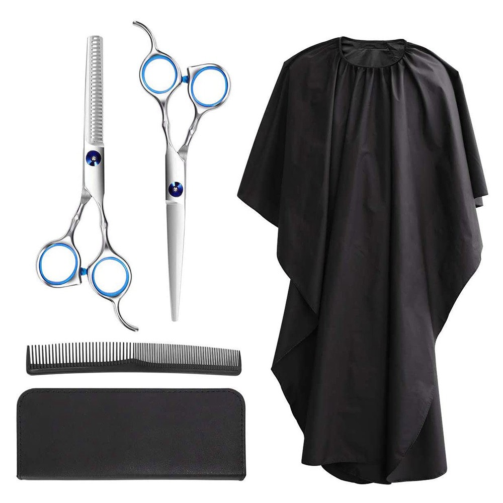 Hair Cutting Shears Kit (2 Scissors, Cape, Comb, Case and 2 Clips ...