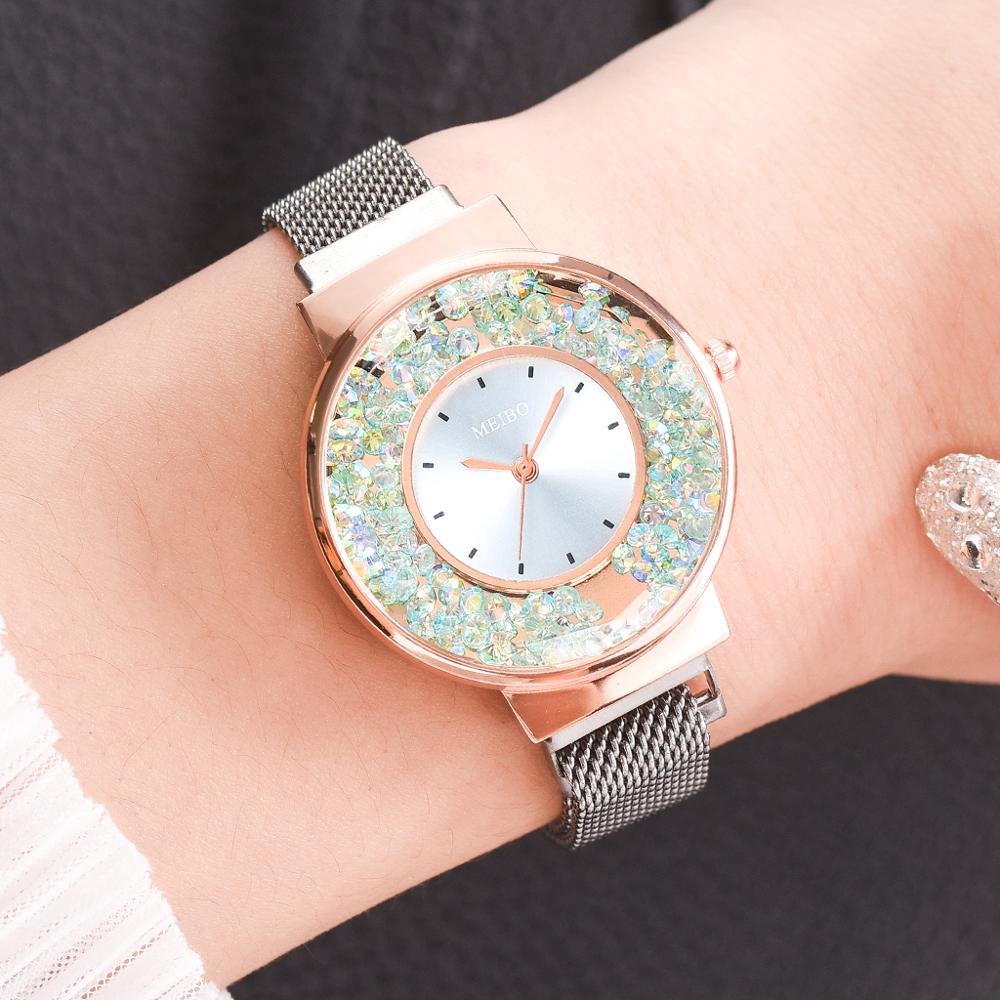 New Brand Magnetic Women Watch Fashion Mobile Rhinestone Elegant Magnet ...