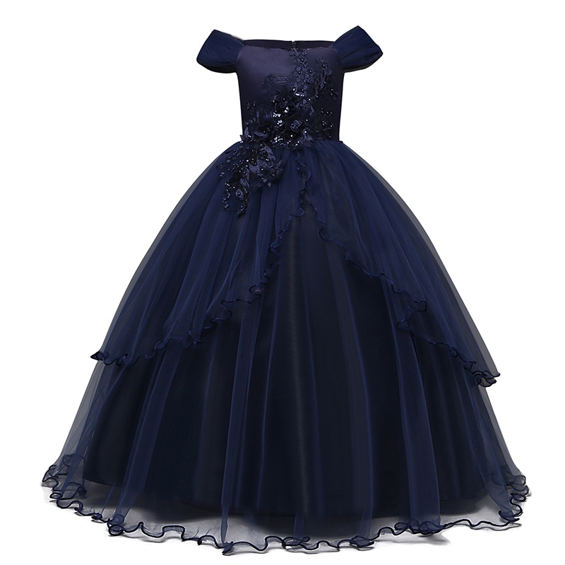 เด็กของขวัญ2021 Girls Summer Dress Embroidery Bridesmaid rincess Dress ...