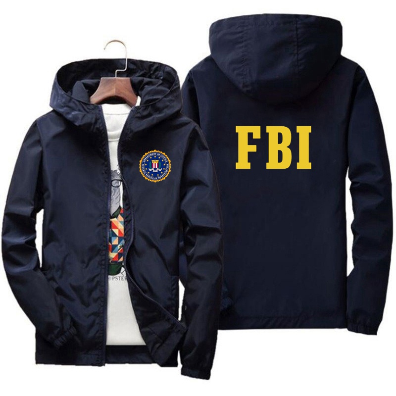fashion Zipper Men women Hoodies Jacket FBI Print sport hip hop Casual ...