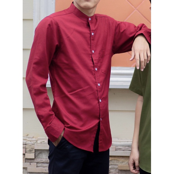 เสื้อเชิ้ตคอจีนแขนยาวผ้า Oxford 28สี ทรงสลิม มีไซส์S-4XL PFFI - l3 ...