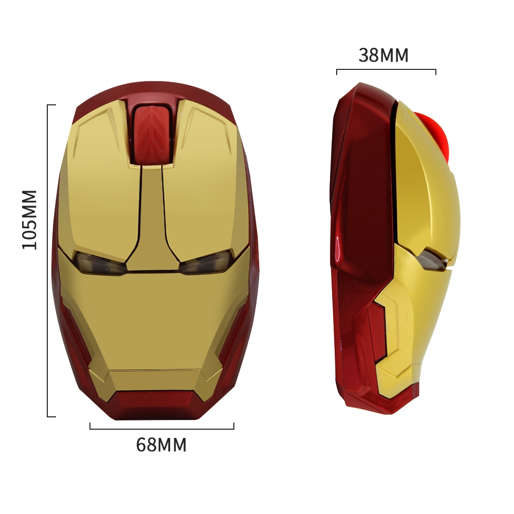 Avengers Iron Man Wireless Mouse Silent Optical Gaming Mouse 2.4GHz USB ...