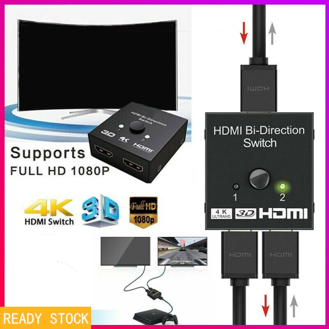 สวิทช์สำหรับ HDTV XBOX PS 4 TV Box HDMI Splitter Switch 1 in to 2 Out ...