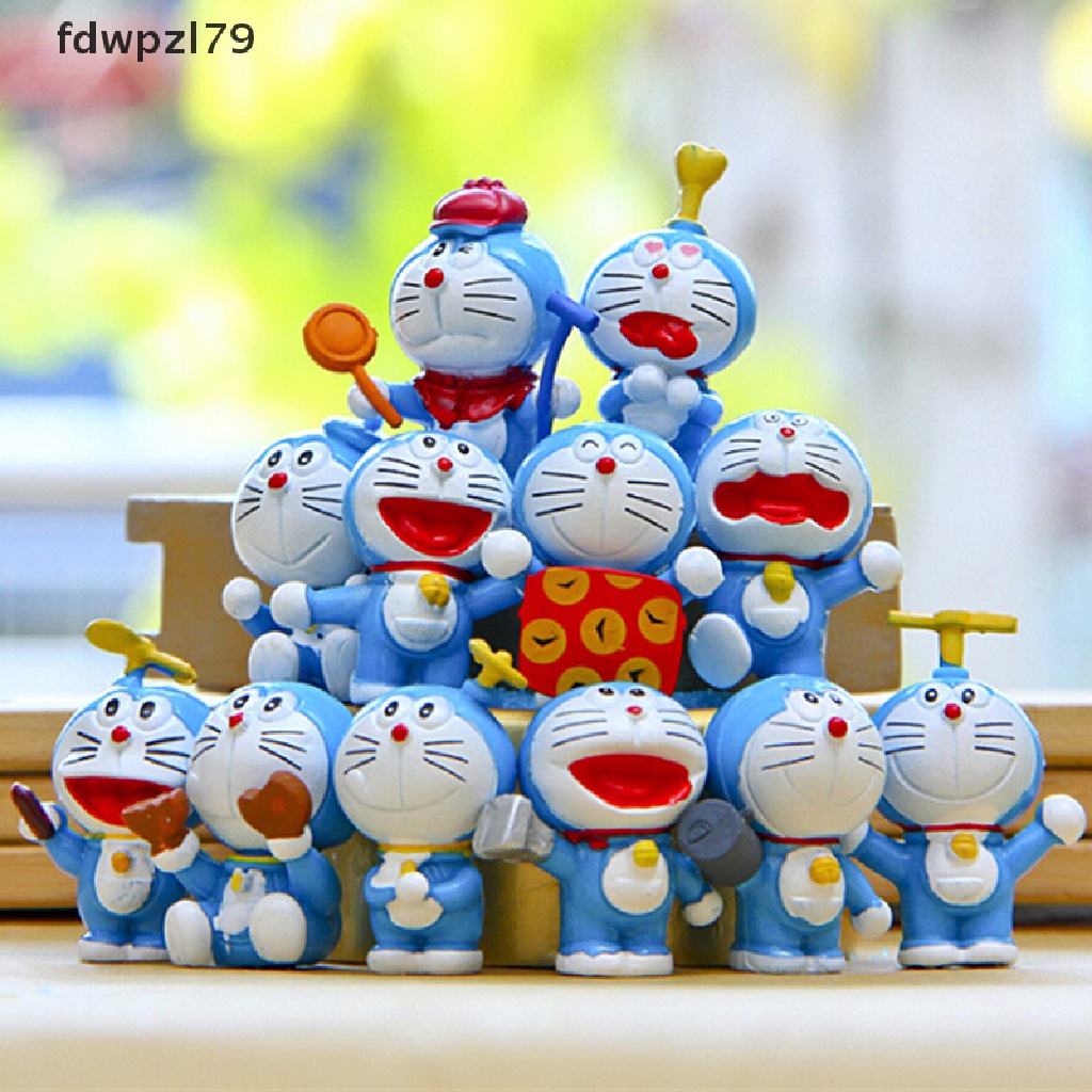 (fdwpzl79) 12Pcs cartoon treasure chest Doraemon action figure toys for ...