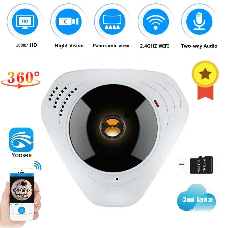 YOOSEE HD 1080P WiFi IP Camera Panoramic 2.0MP FIsheye 3D VR Wireless ...