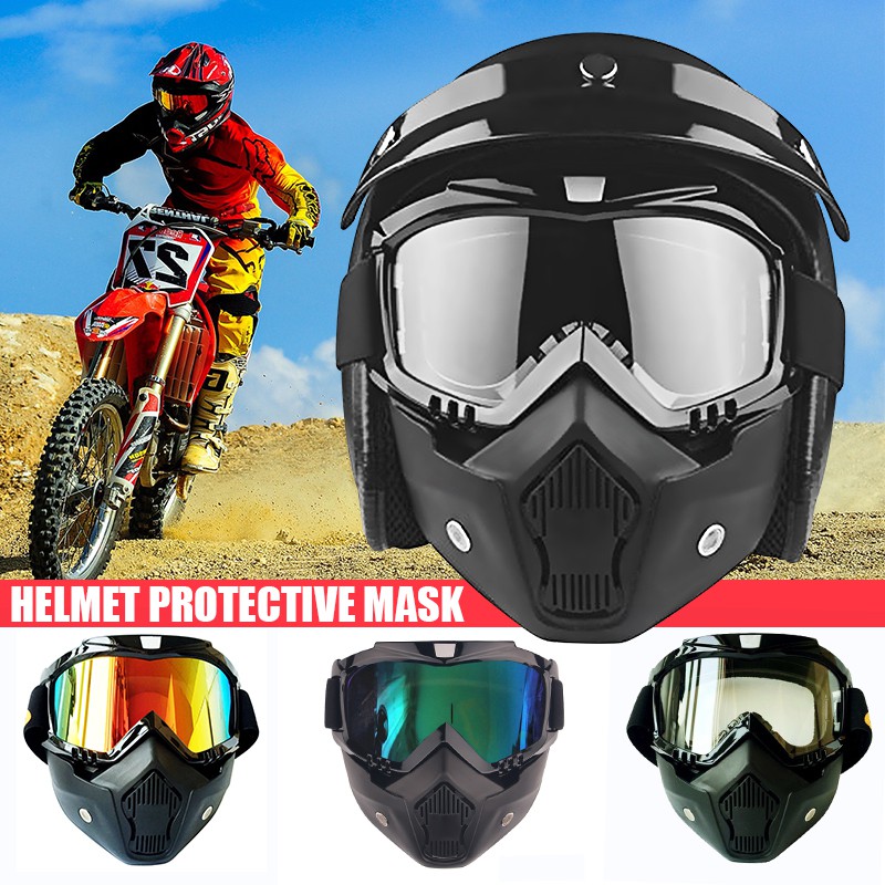 Helmet Mask, Motocross Glasses, Mask With Glasses, Windproof, Sunscreen ...