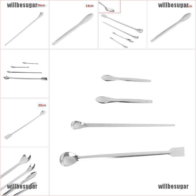 $TH Stainless Steel Lab Micro Spatula Medicine Spoon Scoop Shovel ...