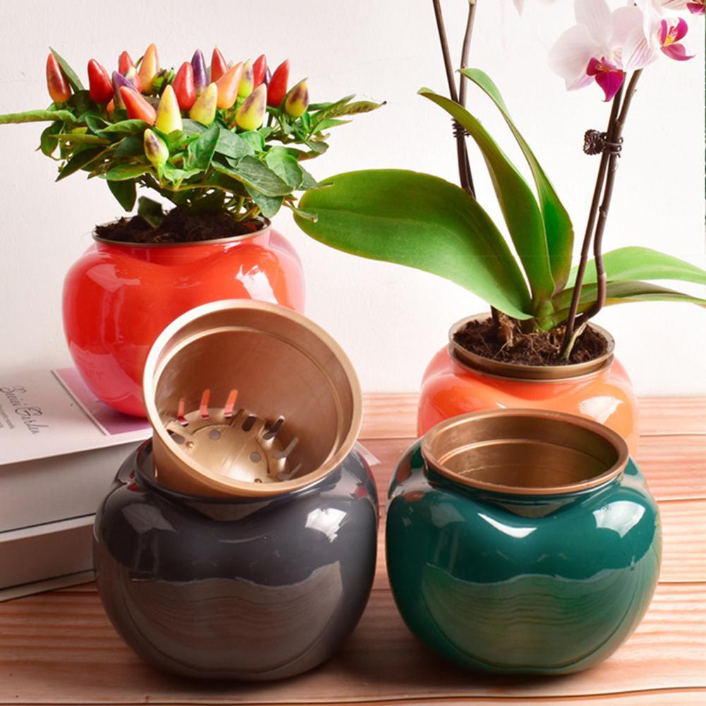 กระถางดอกไม้ Nordic Style Flowerpot Plant Holder Anti-slip Flower Pot ...