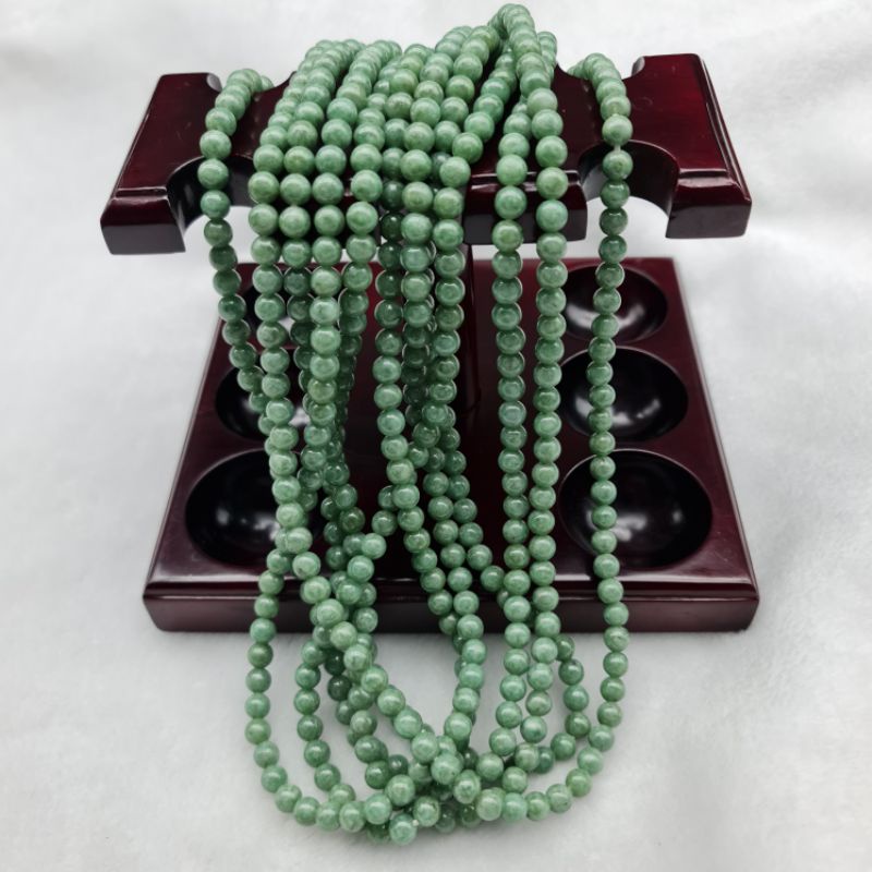สร้อยคอหยก เกรดคุณภาพ หยกแท้ หยกพม่า เม็ดโต 7 มิล Jadeite Type A - jade ...