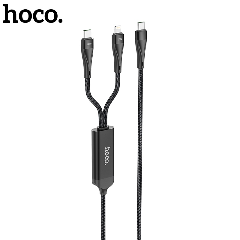 2021 New HOCO 100W 2- in-1 Charging Fast Charger cable Type-C to Type ...