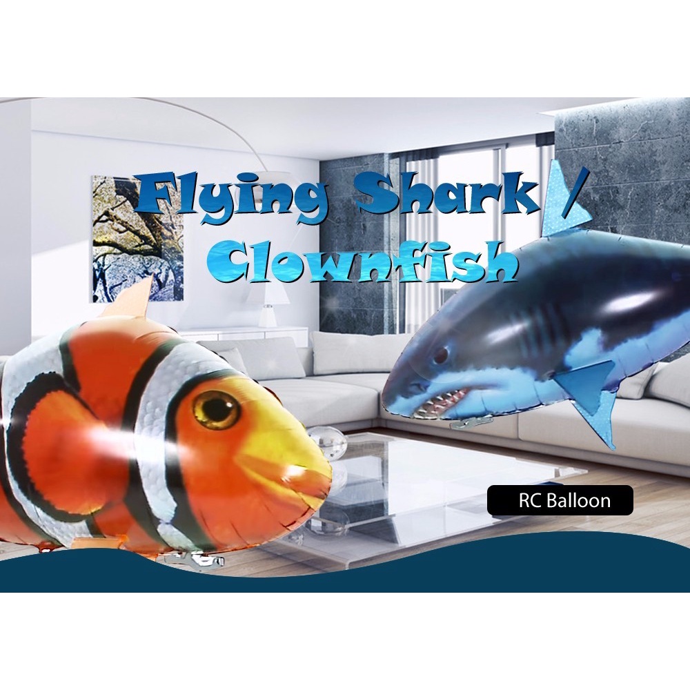 Remote Control Shark Toys Air Swimming RC Animal Radio Fly Fishing ...