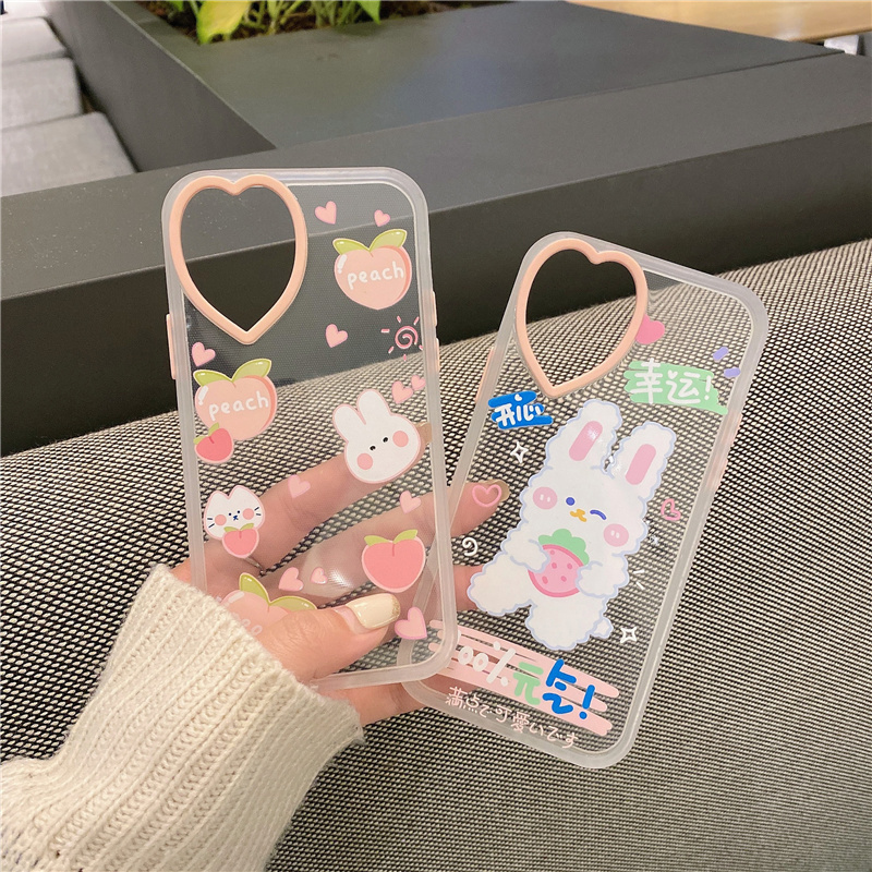 for iPhone 12 Pro Max Peach bunny Soft shell Anti-fall 12mini 7plus xr ...