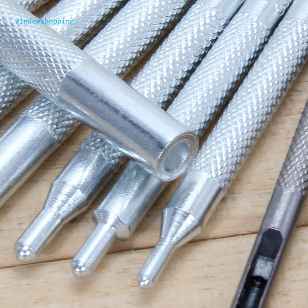 shop♔11 Set Craft Tool Die Punch Snap Rivet Setter Base Kit DIY Leather Craft☝ - windowshopping ...