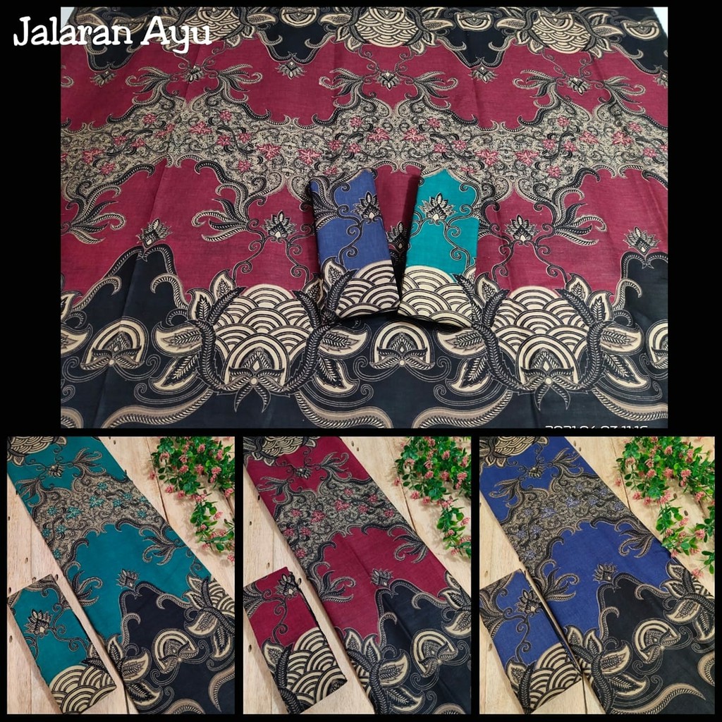 (Batik Fabric Only) กางเกงขายาวผ้าฟาบริคพิมพ์ลาย Jalaran Ayu ...