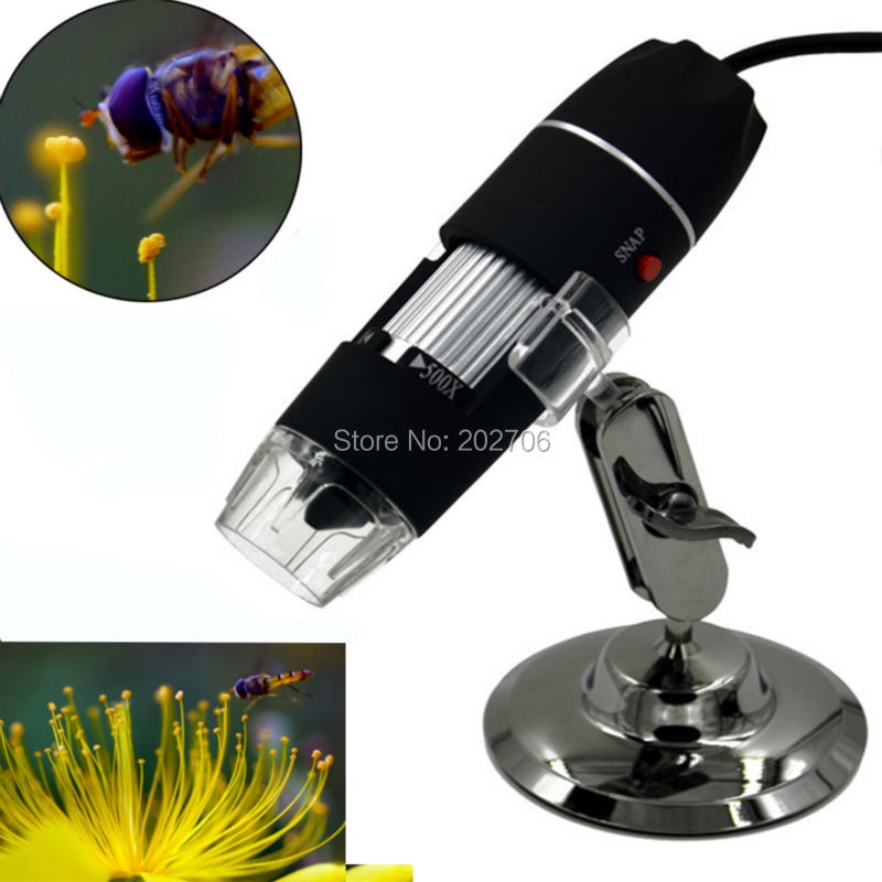 USB Digital Microscope 50X 500X 2MP With 8 LED Video Camera Magnifier ...