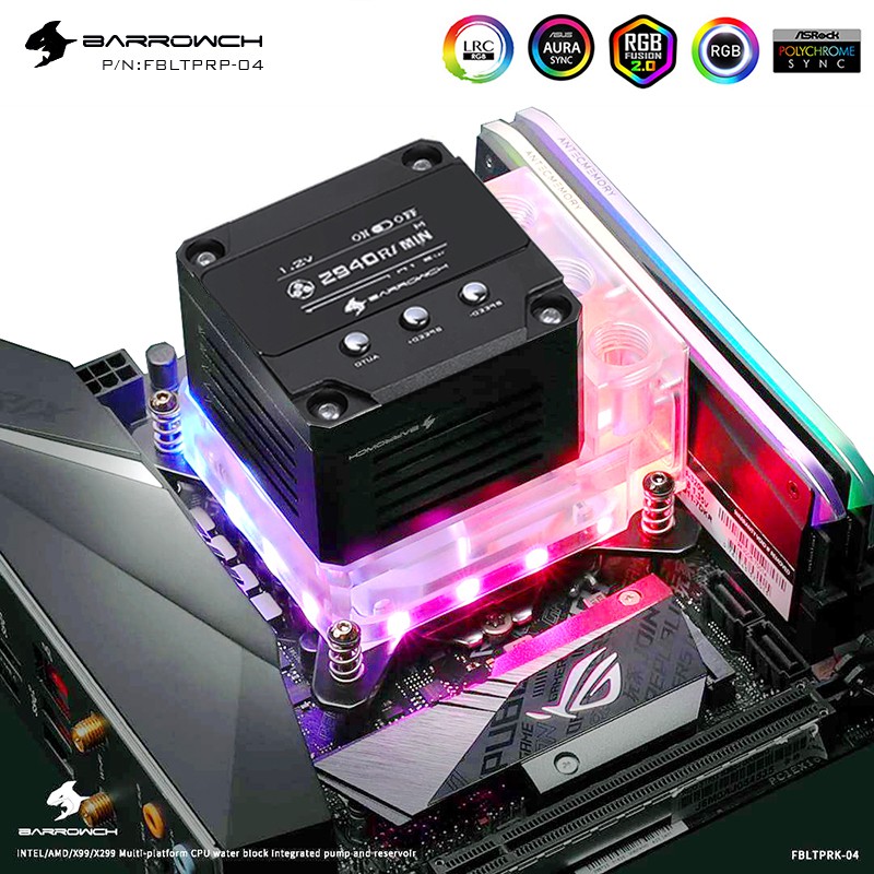Barrowch INTEL/ AMD CPU Water Block integrated Pump and Reservoir ...