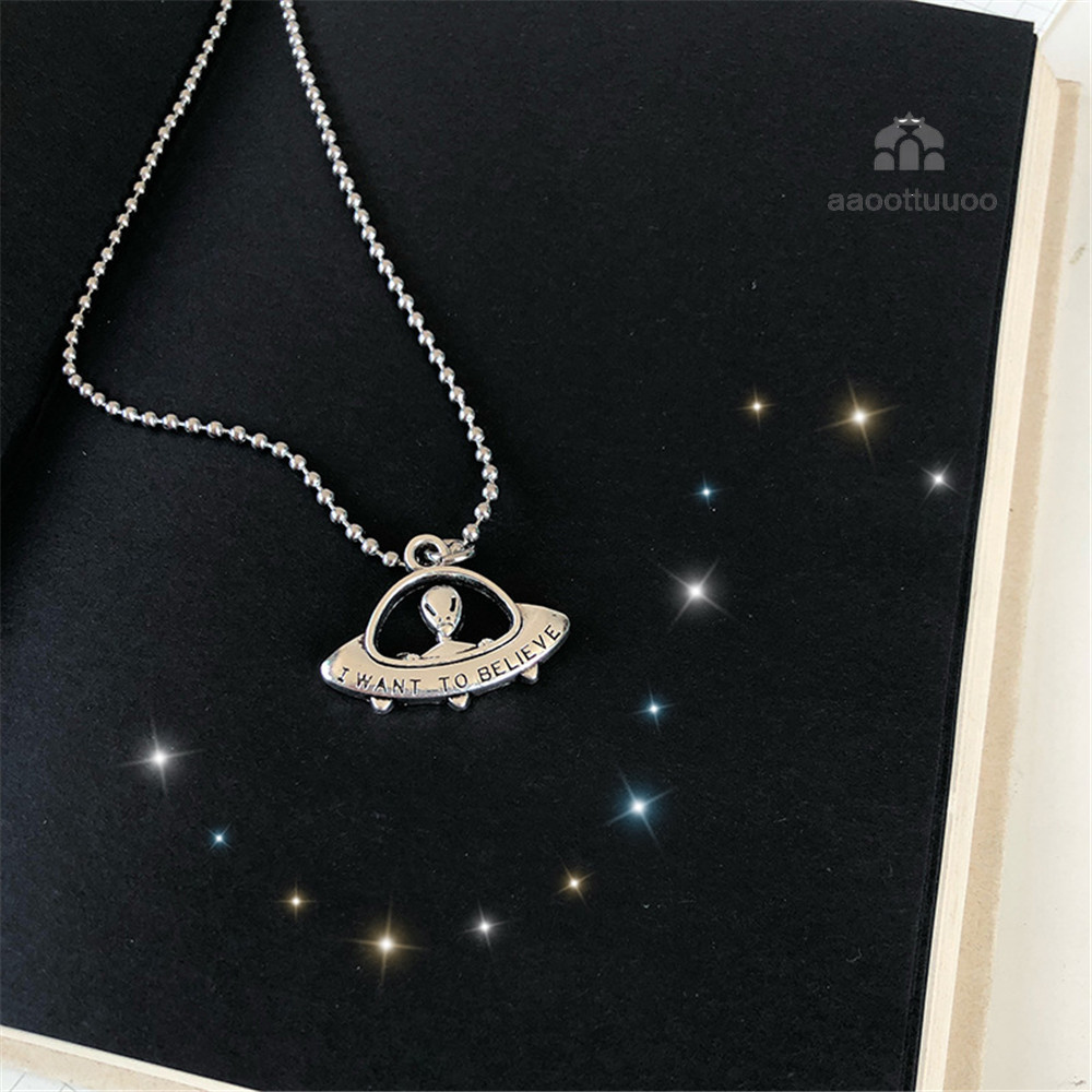 Fashion Necklace alien believe spaceship Pendants Women Men Colar Gift ...