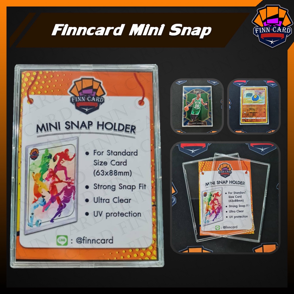 Finncard Mini Snap กรอบใส แบบฝาครอบ 35pt สำหรับใส่การ์ดสะสม กันแสงUV 100 (ราคาขายต่อชิ้นไม่รวมขา ...