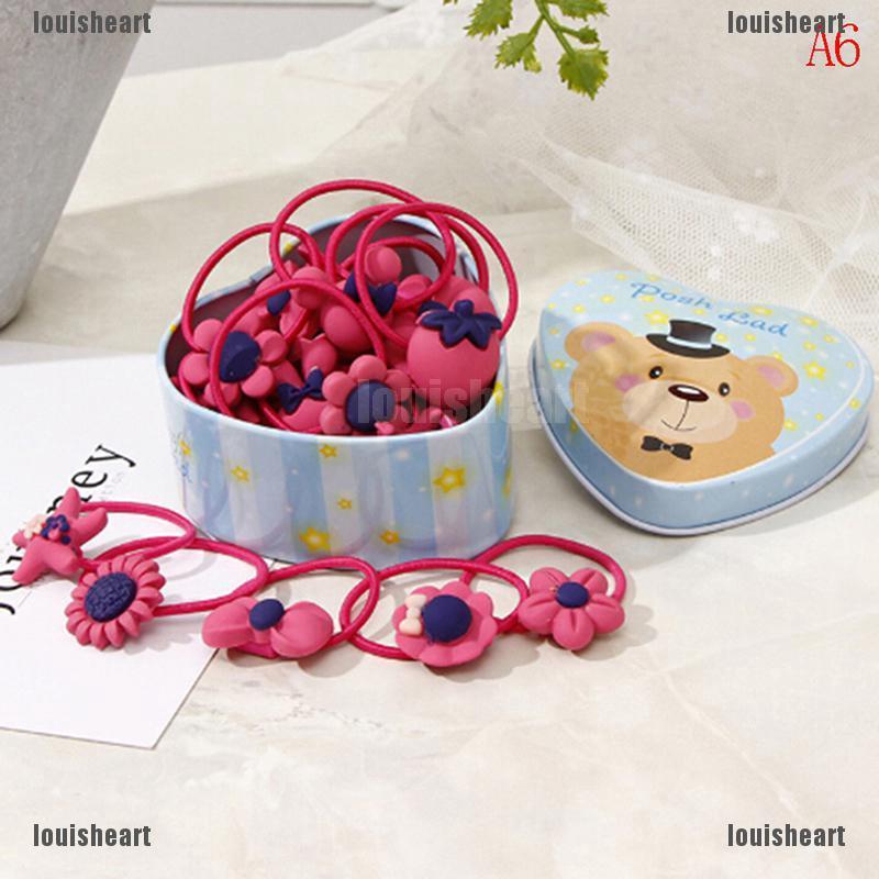 thro 20pcsLot New gift box packed girls cute cartoon elastic hair bands ...