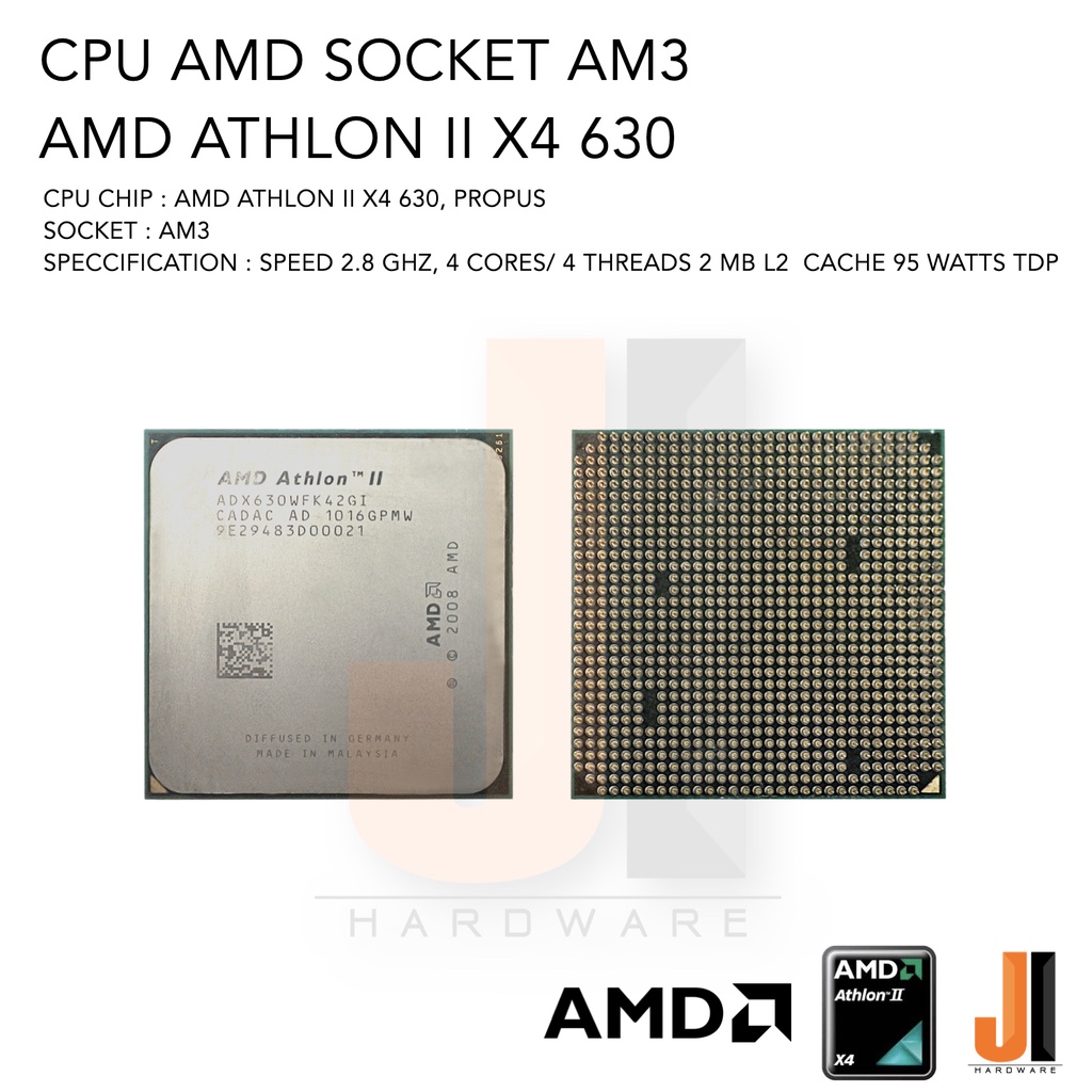 CPU AMD Athlon II X4 630 4 Core 2.8 Ghz 2 MB L2 Cache 95 Watts TDP No ...