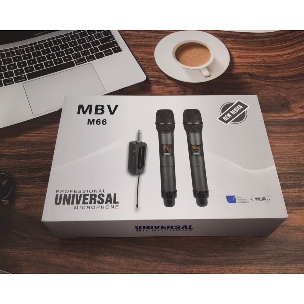 MBV ไมค์โครโฟน ไมล์ลอยคู่แบบพกพา รุ่น M66 ชุดรับ-ส่งไมโครโฟนไร้สาย Wireless Microphone UHF ปรับ ...