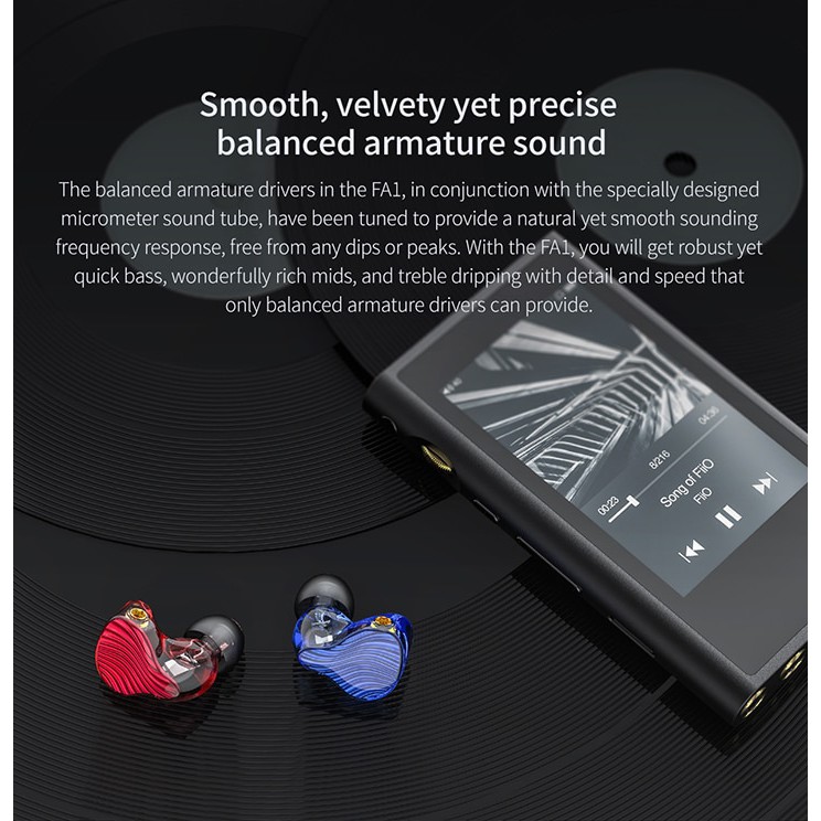 Fiio FA1 ของแท้ รับประกันศูนย์ไทย หูฟัง Pure Balanced ไดร์เวอร์ Knowles ED-33357 รูปทรง Custom ...