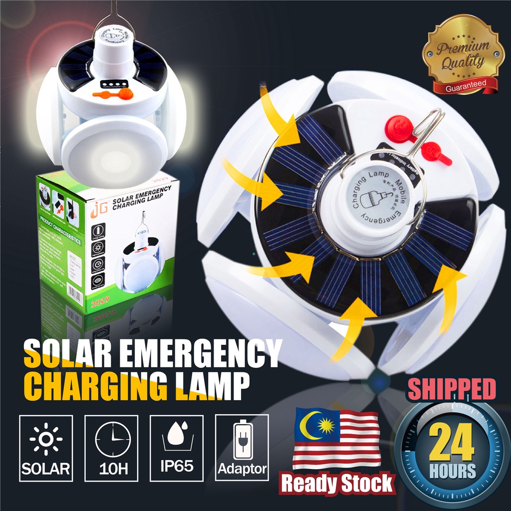 Solar + USB Rechargeable LED Bulb Lamp Solar Outdoor Waterof Emergency ...